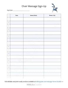 Massage Forms and Templates - PDF Downloads